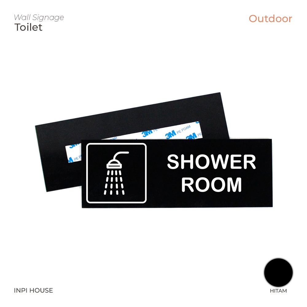 Jual shower room signage board - logo area mandi - acrylic sign ...