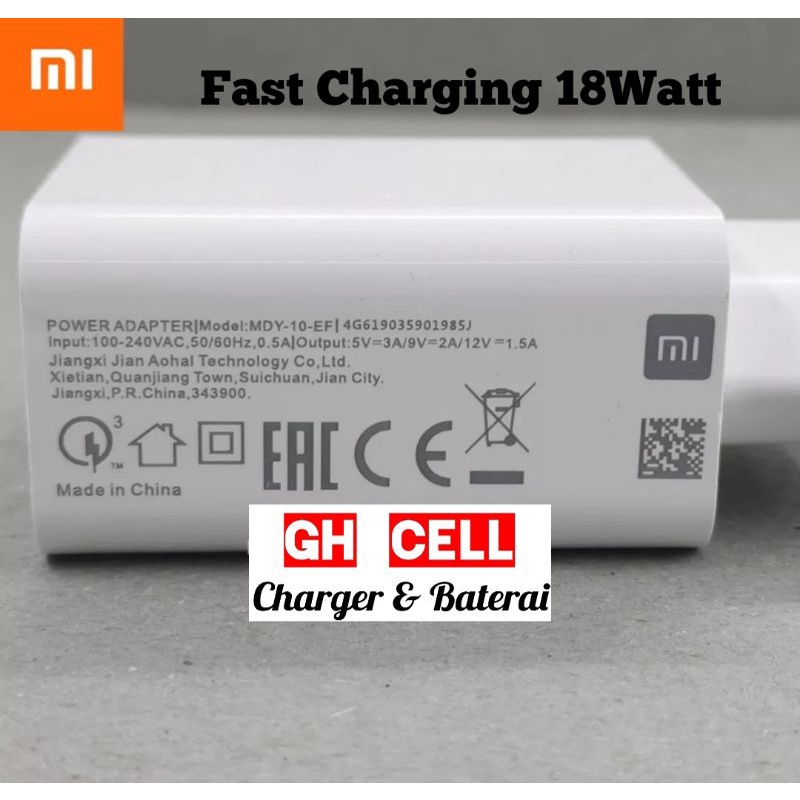 Jual Charger Xiaomi Redmi Note 9 9s Fast Charging 18W Type C Original ...