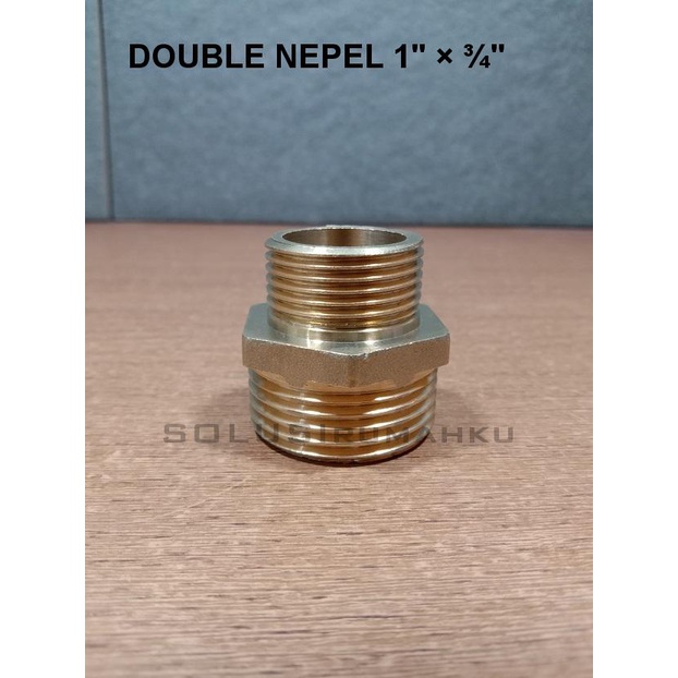 Jual [ JKU ] DOUBLE NEPEL DRAT LUAR 1" x 3/4" KUNINGAN / Dobel Nipple | Shopee Indonesia