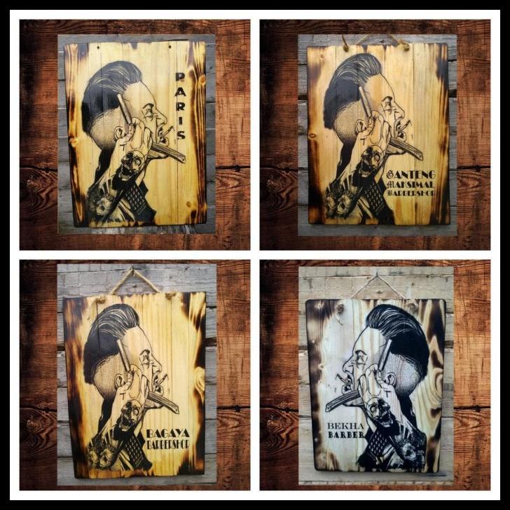 Jual Dekorasi Rumah - Poster Lukisan Barber Shop Tatto Nama Barbernya ...