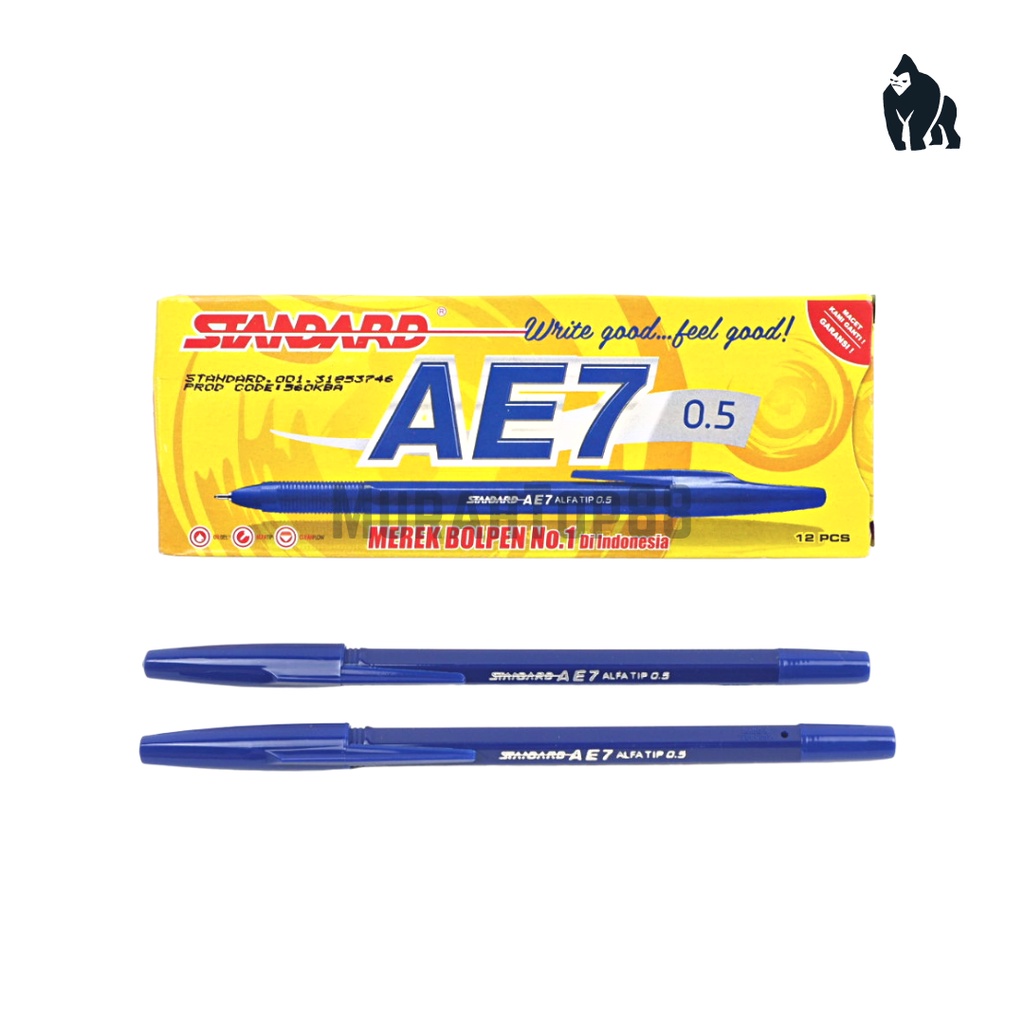 Jual Pulpen Standard AE7 / Ballpoint Bolpen Pen Hitam Biru Merah - [1 ...