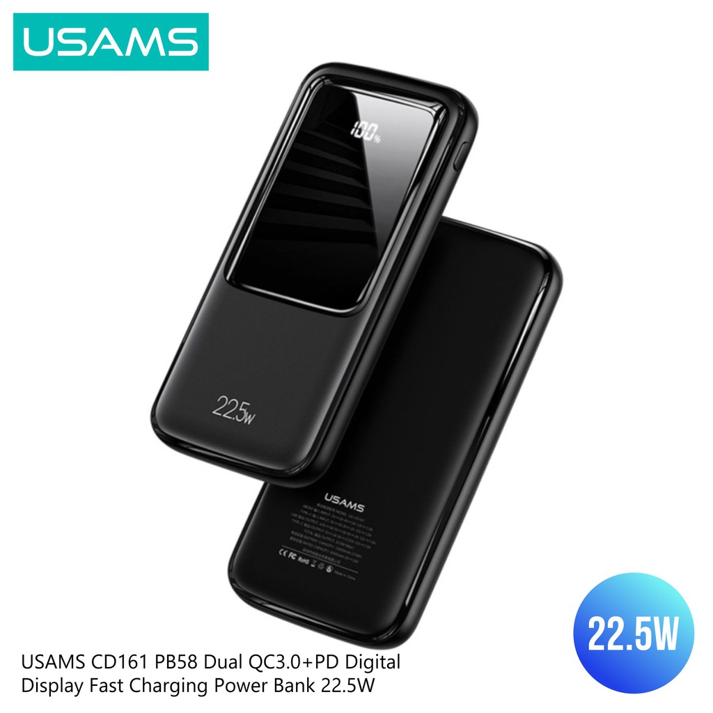 Jual USAMS PB58 Powerbank Fast Charging 22.5W 10000mAh Dual QC3.0 PD ...