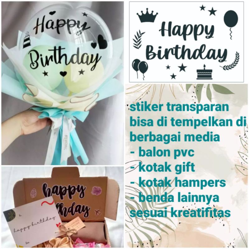 Jual stiker transparan bening balon pvc kotak hampers | Shopee Indonesia