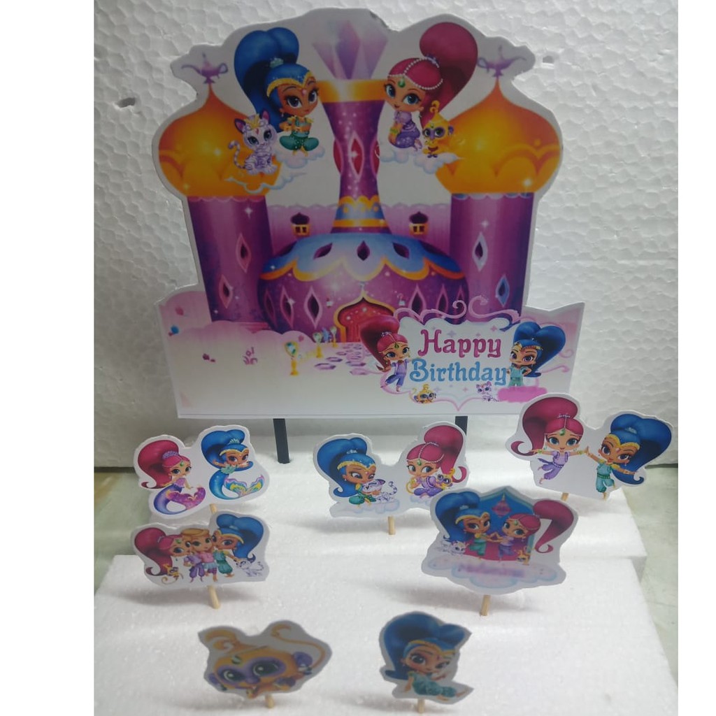 Jual Topper Cake Ulang Tahun Karakter Perempuan / Hiasan Kue Tart ...