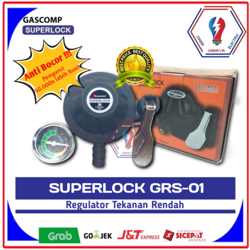 Jual Regulator Gas Anti Bocor Tekanan Rendah Gascomp Superlock GRS-01 | Shopee Indonesia