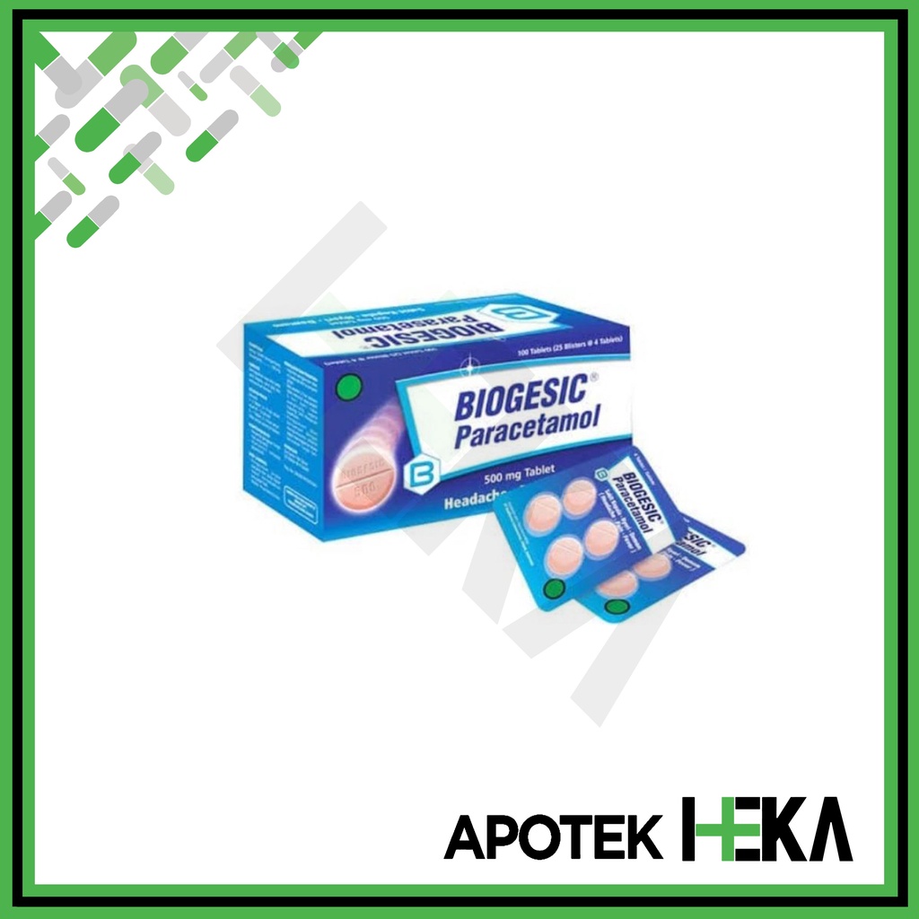 Jual Biogesic Parasetamol Box isi 25x4 Tablet - Obat Sakit Kepala ...