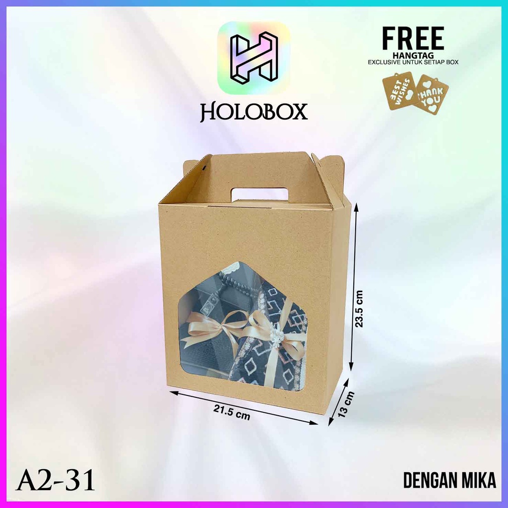 Jual gable box/kotak kue/box packaging/dus tentengan/Uk 21.5x13x23.5/A2 ...