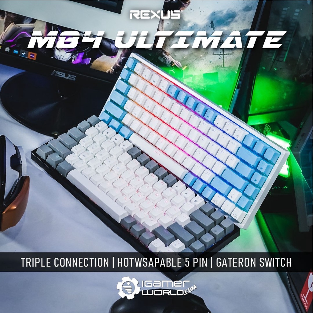 Jual Rexus Daxa M84 Ultimate Wireless/Wired Mechanical Gaming Keyboard ...