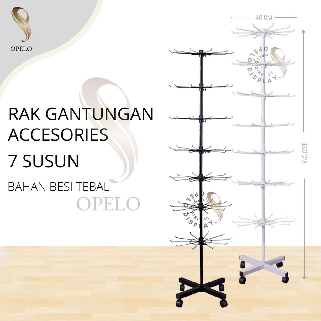Jual RAK DISPLAY MATAHARI PUTAR 7 SUSUN / GANTUNGAN MASKER 7 SUSUN ...