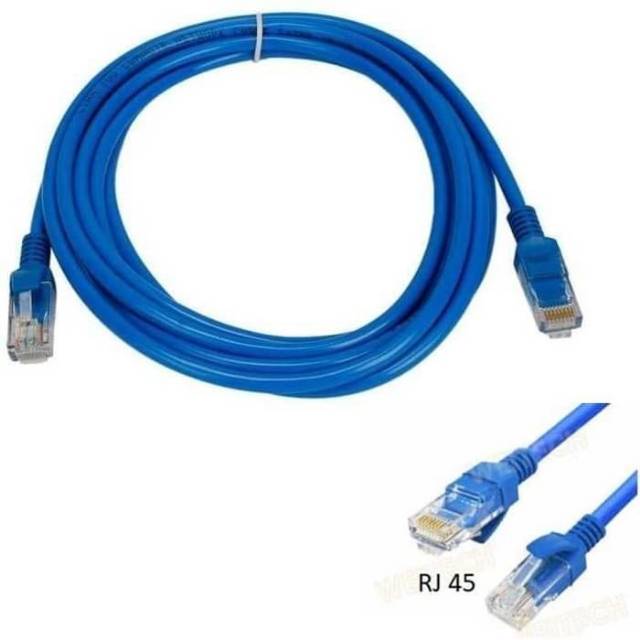 Jual Kabel Lan Cat 5e + RJ45 (3 MTR) for Router LAPTOP PC MODEM ADSL ...