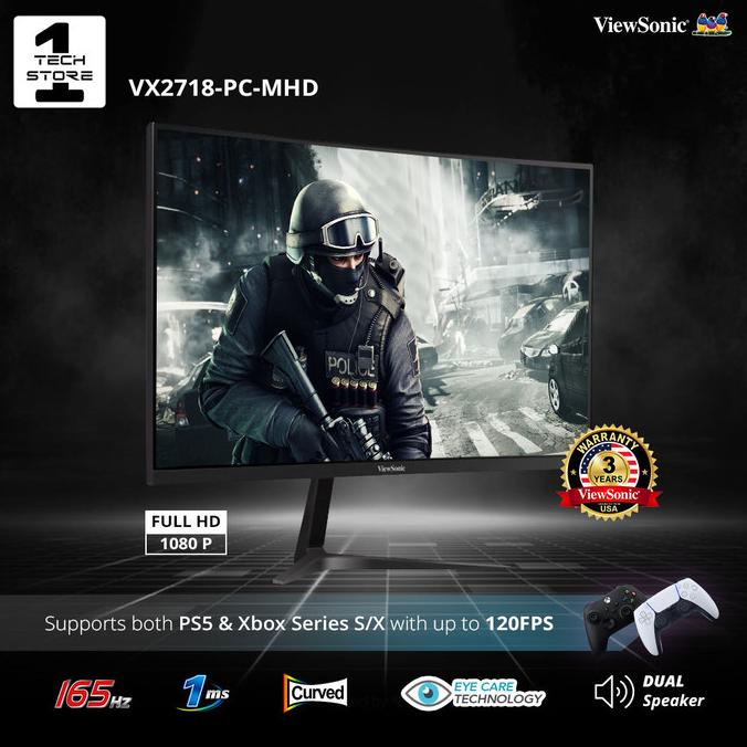 Jual Monitor Gaming 27" ViewSonic VX2718-PC-MHD |165Hz|1ms|Curved|Free ...