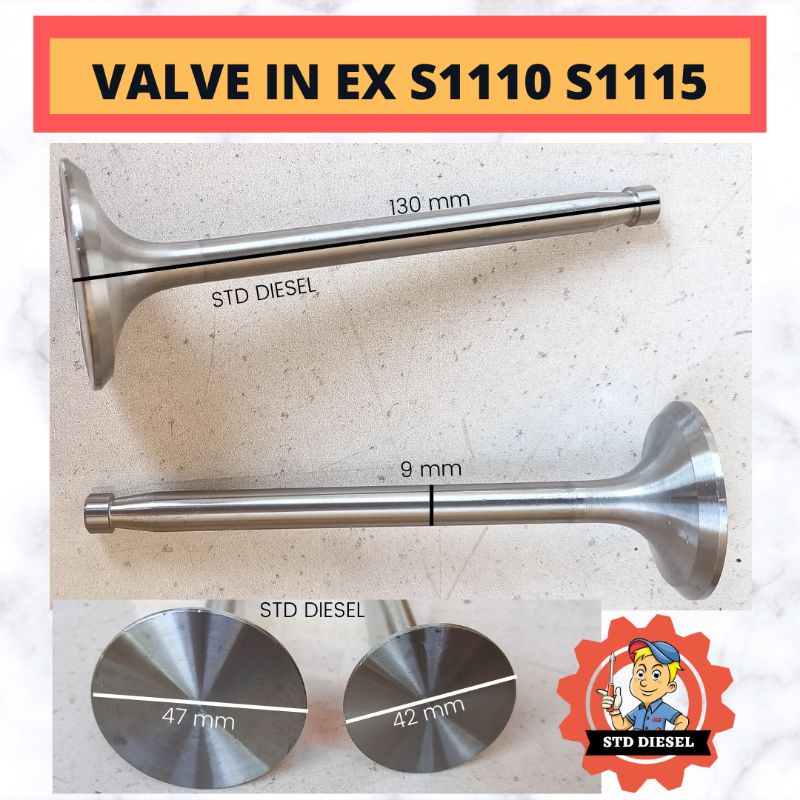 Jual KLEP ENGINE VALVE IN EX SET S1115 S1110 ZS1110 ZS1115 KELEP ...
