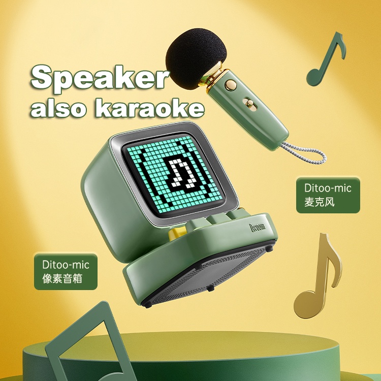 Jual Divoom ditoo mic Pixel Speaker 2022 baru kedatangan Mini Subwoofer ...