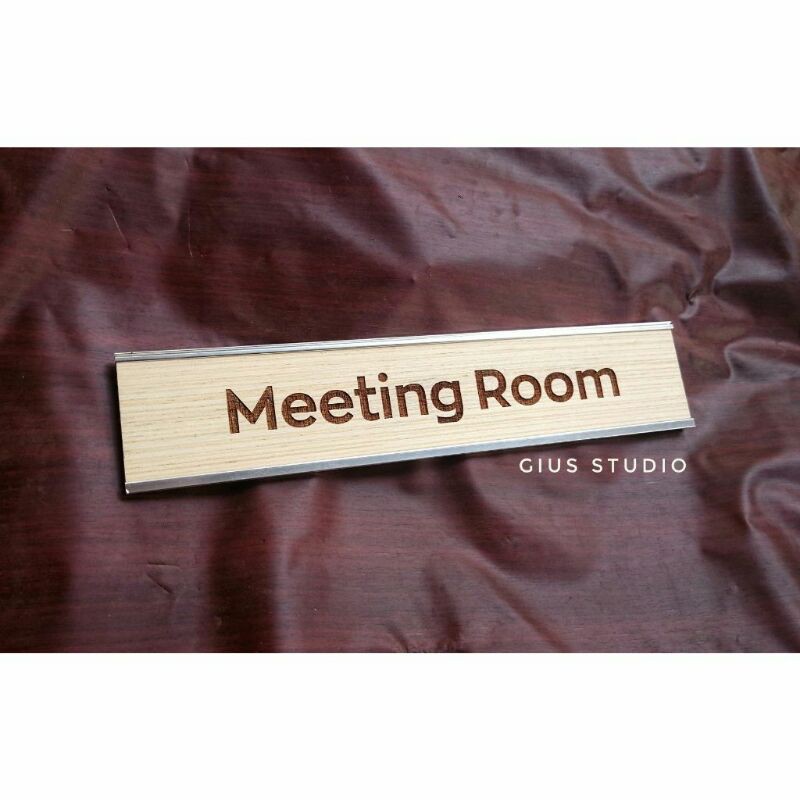 Jual 5,5x29,5cm signage papan nama ruangan kantor kayu gravir geser ...