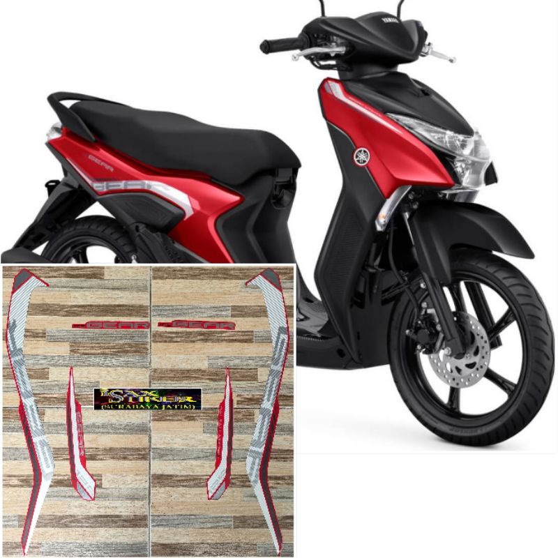 Jual striping original Yamaha GEAR Mio Gear merah red tahun 2020 2021 ...