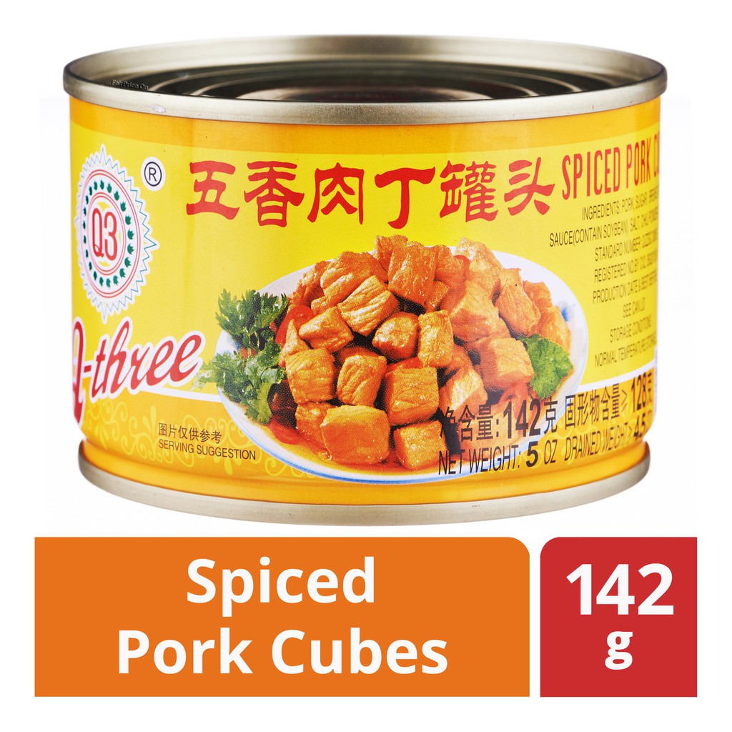 Jual Q3 Spiced Pork Cubes Daging Babi Kaleng Ngohiong Wu Xiang Rou Ding ...