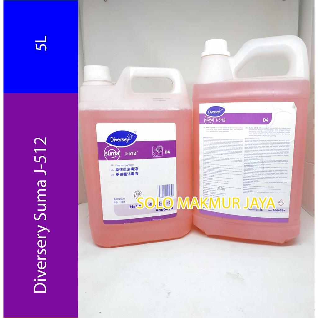Jual Diversey Suma J-512 D4 Sanitizer Disinfektan Strerilizer 5 Ltr L ...