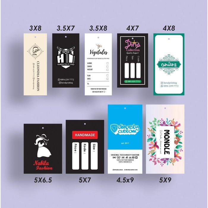 Jual Unik Hangtag Label Baju - 3 x 8 cm, Cetak 1 Sisi terbaik | Shopee ...
