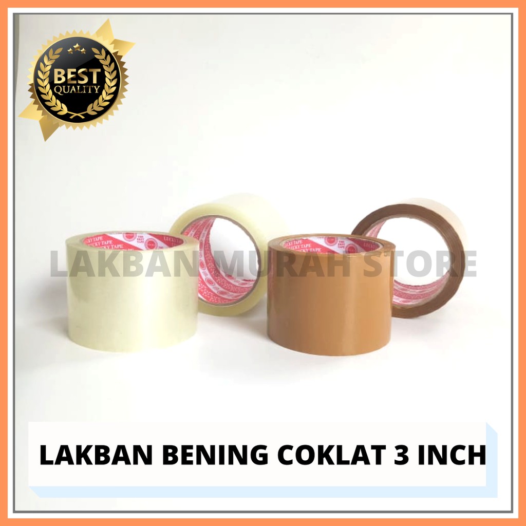 Jual LAKBAN BENING COKLAT 3" INCH 72MM 72 YARD ISOLASI MURAH SETARA DAIMARU | Shopee Indonesia