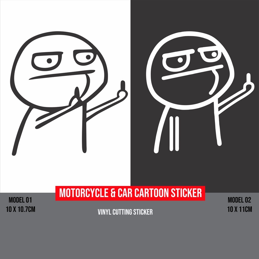Jual Sticker Meme Cartoon Motor Mobil jdm nmax scoopy brio civic yaris ...