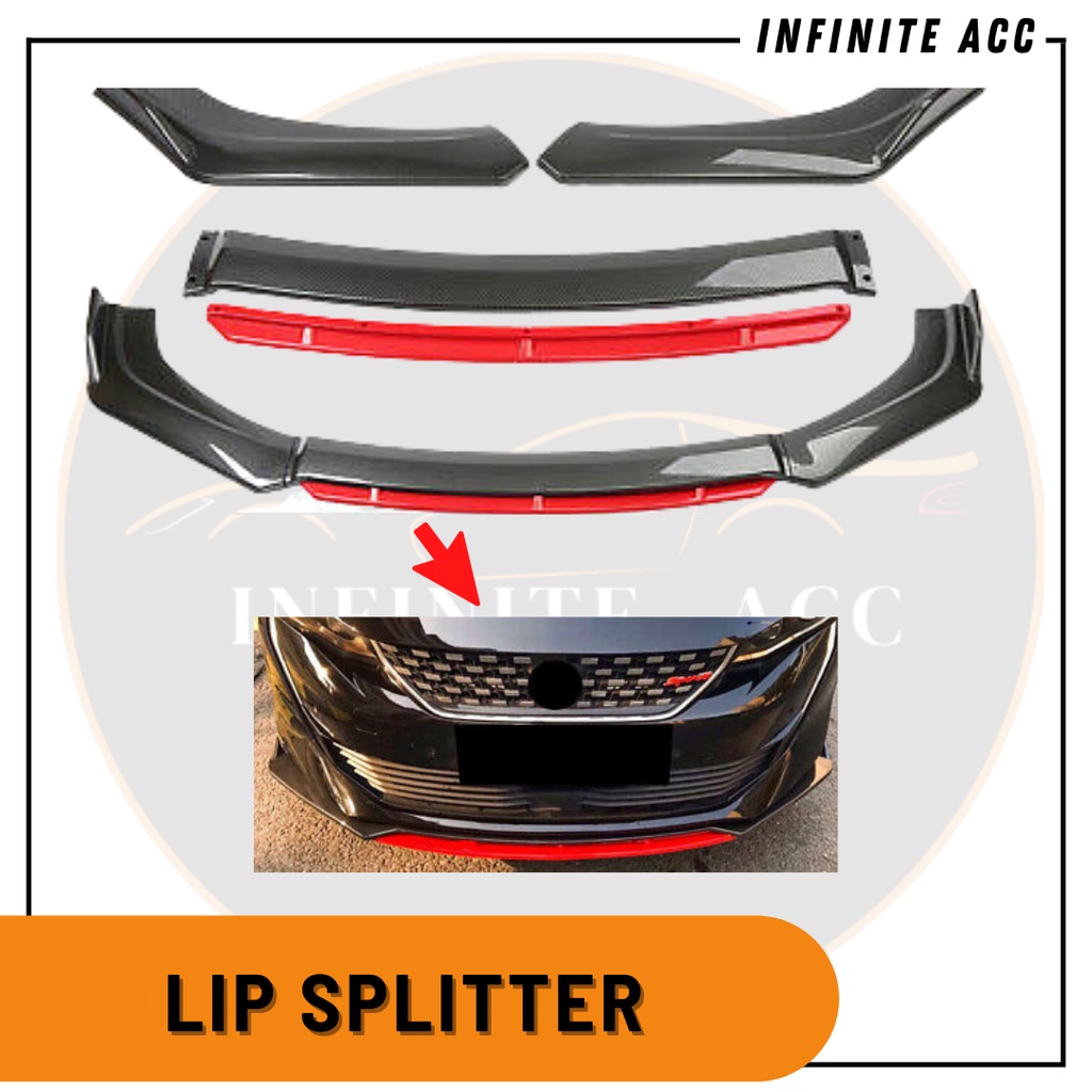 Jual Winglet Splitter Front Bumper Depan Wingled Spoiler Hitam Glossy ...