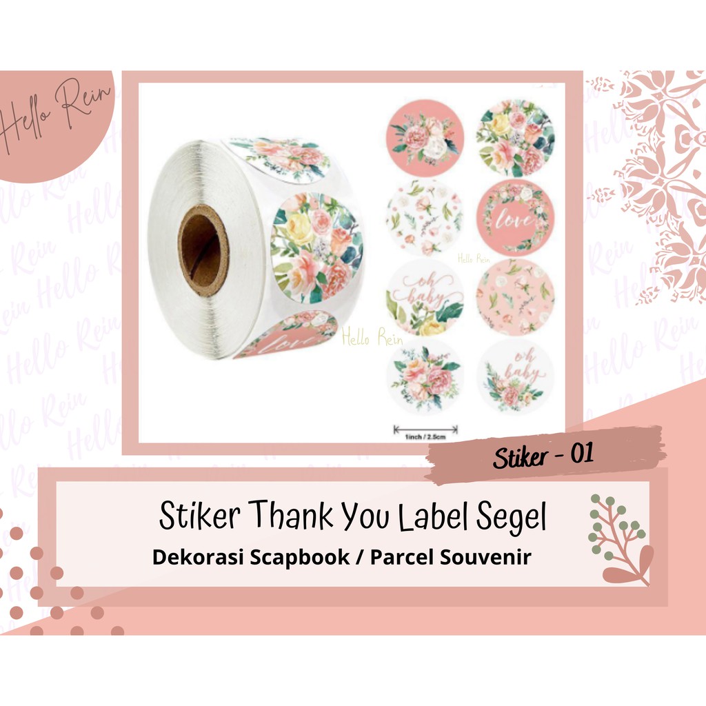 Jual Stiker Thank You Label Segel - Parcel Souvenir scrapbook Hello ...