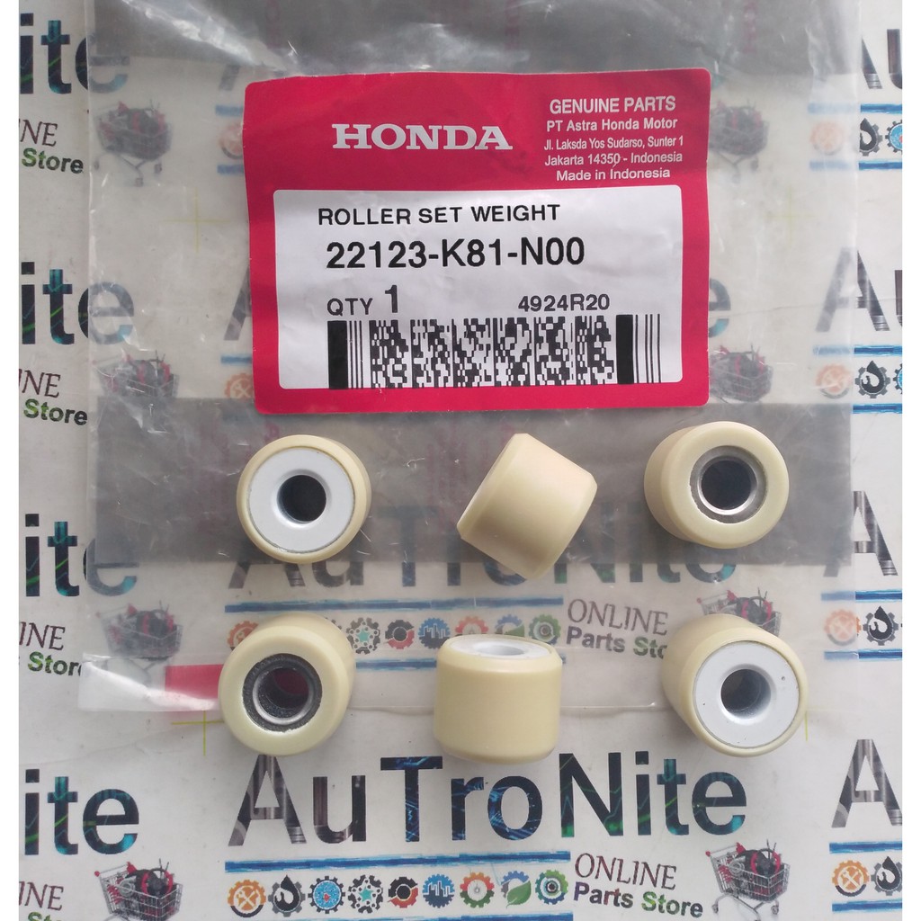Jual Roller Weight 15 GRam Set 22123-K81-N00 Original Honda Beat Pop ...
