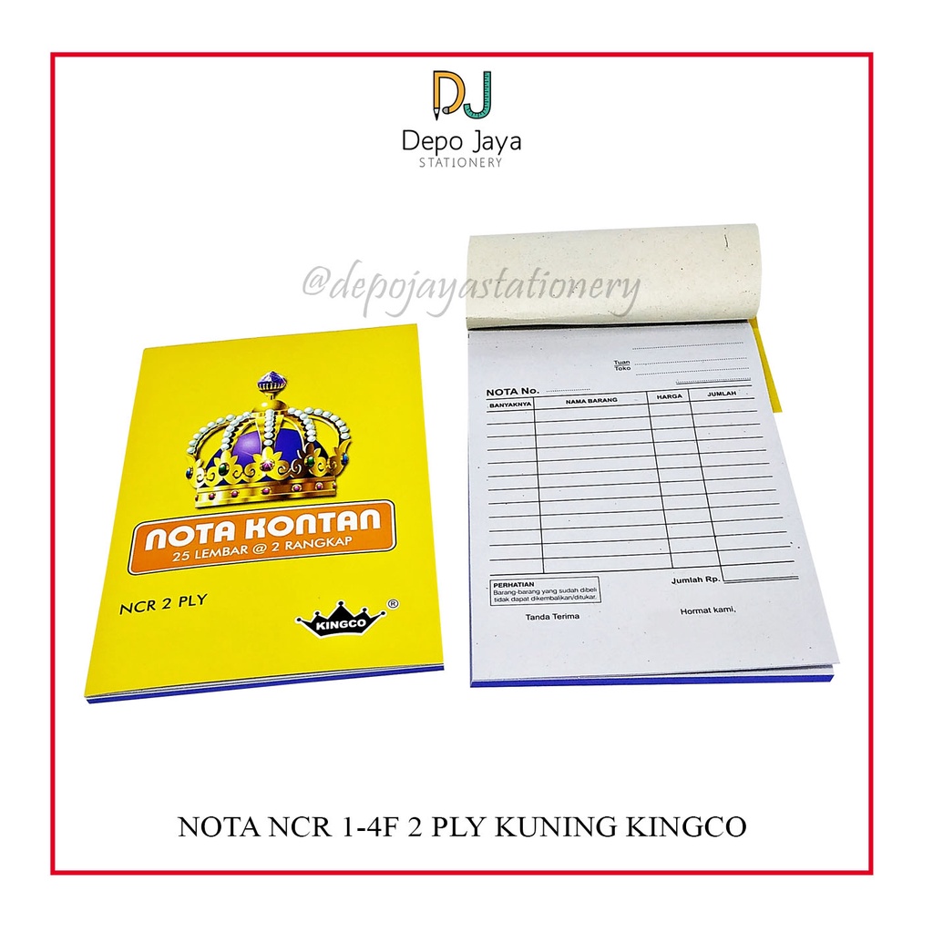 Jual BUKU NOTA KONTAN KINGCO 1/4F R2 ( 2 PLY ) - NOTA KONTAN KECIL ...