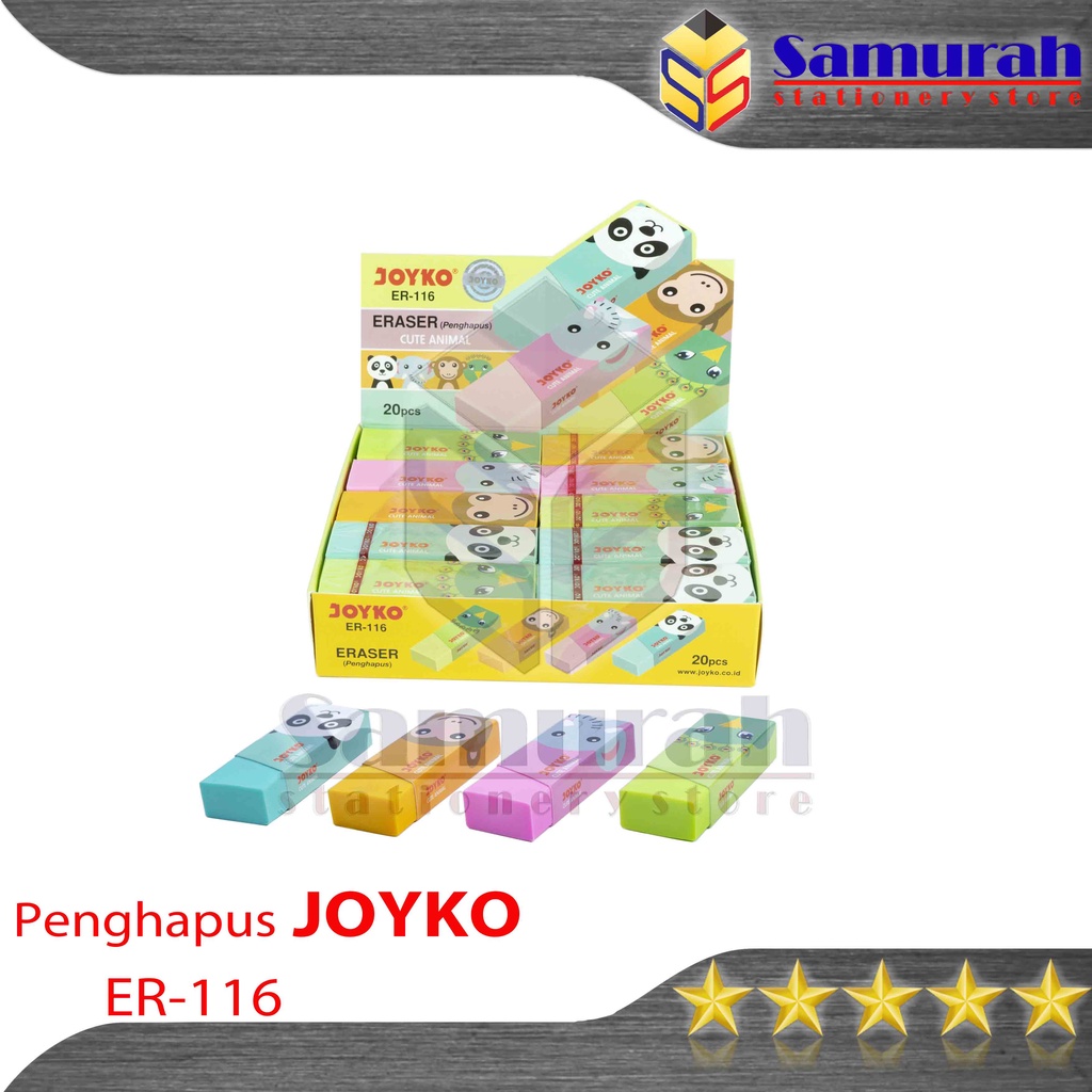 Jual Penghapus Pensil Joyko ER-116 Besar ( 20 Pcs ) / Eraser ER 116 Colours BIG / Hapusan Stip ...