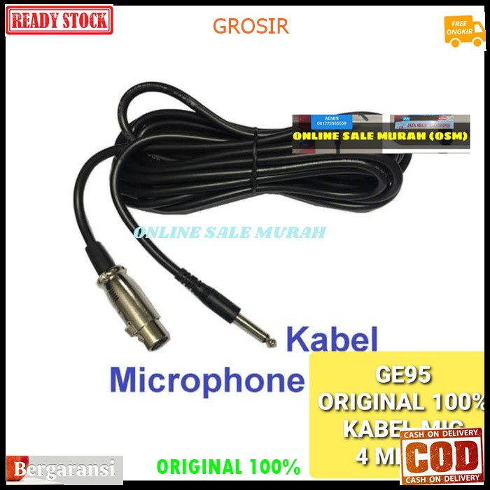 Jual G95 Kabel mic cable mik 4 meter ORImicrophone mikrophone dynamic ...