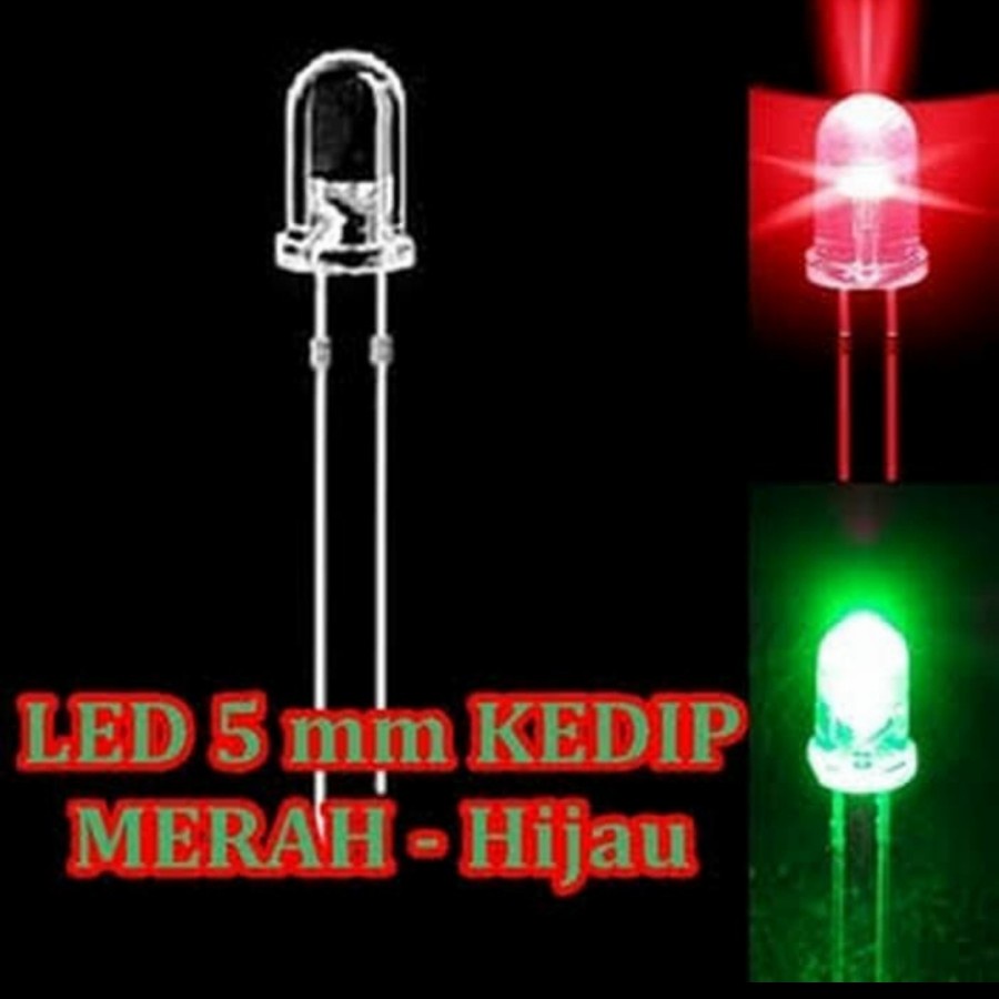 Jual LED Putih Merah Hijau 5mm Ultra Bright Clear LED Diode Flash Red ...
