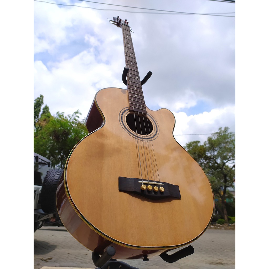 Jual GITAR BASS AKUSTIK MODEL IBANEZ CUSTOM - DOUBLE RUN | Shopee Indonesia