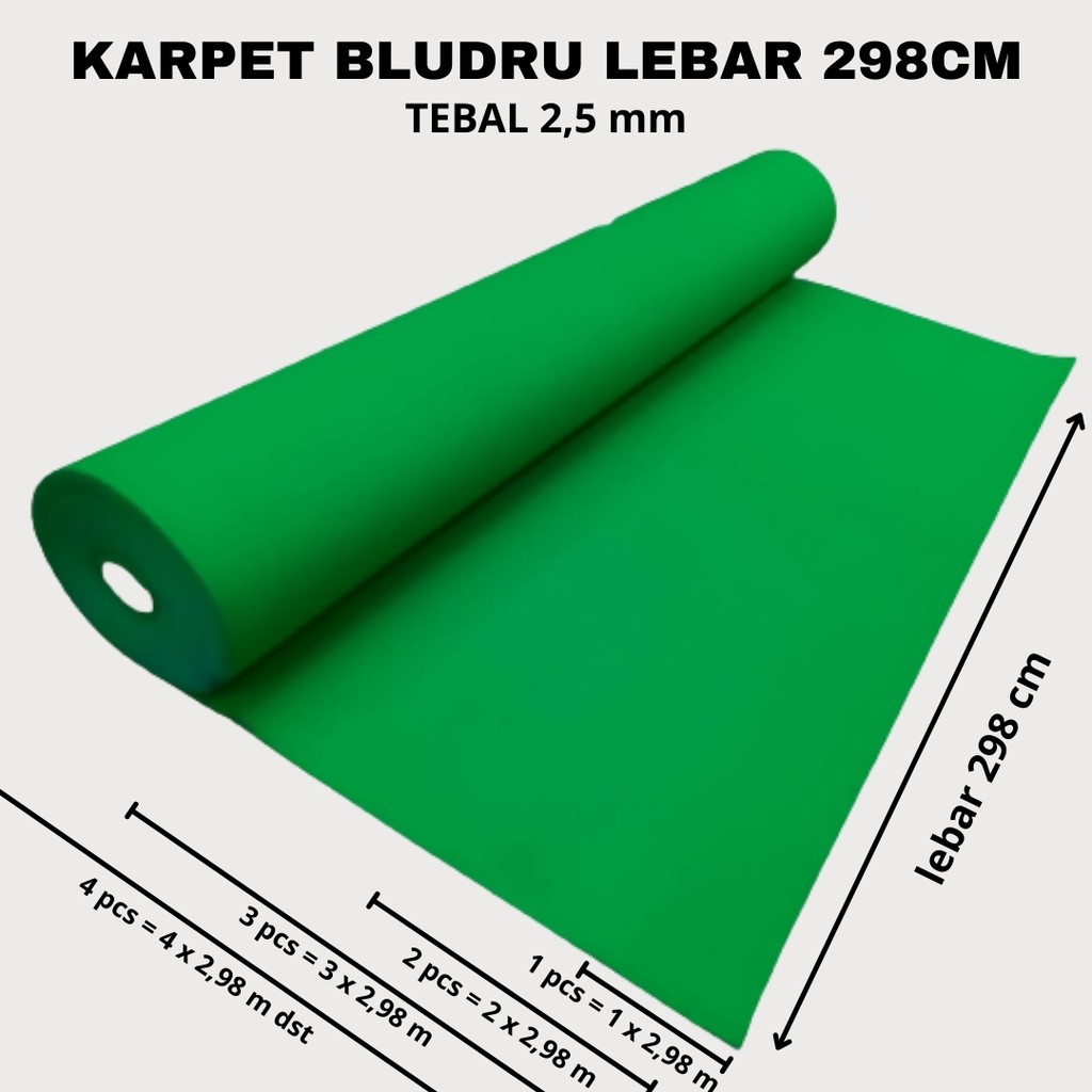 Jual BAROKAH Karpet Bludru 100 cm x 300 cm [METERAN] Bulu Polos, Murah ...