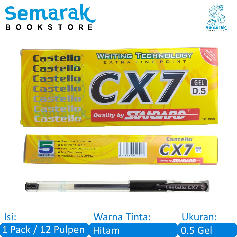 Jual Pulpen C88 / C77 / CX7 / Neogrip Standard Castello 0.5 - Hitam ...