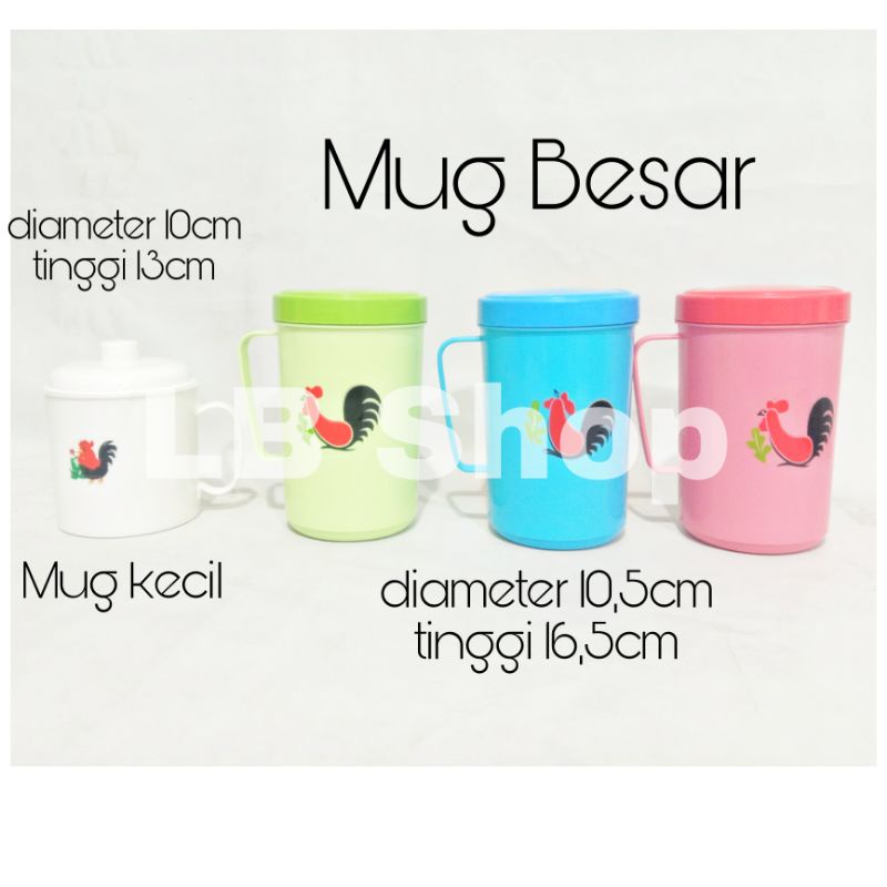 Jual Mug plastik melamin /gelas set plastik/ mug plastik murah / mug ...