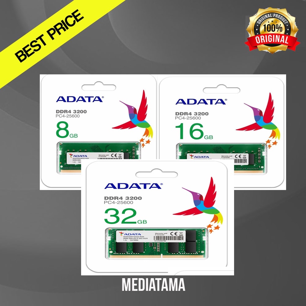 Jual RAM Laptop ADATA DDR4 3200 Sodimm 8GB / 16GB / 32GB | Shopee Indonesia