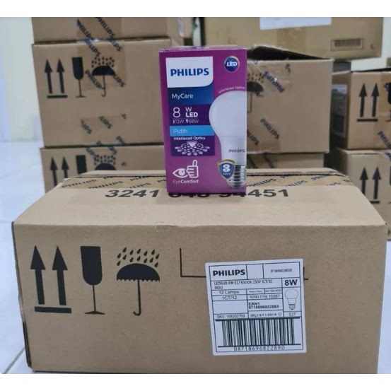 Jual Lampu Philips LEDBulb 8 watt Putih (1dus isi 12 pcs) | Shopee ...