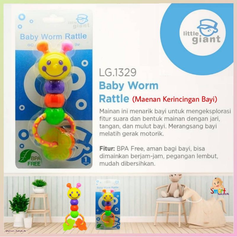 Jual Little Giant Baby Worm Rattle (Mainan Kerincingan Bayi) | Shopee ...