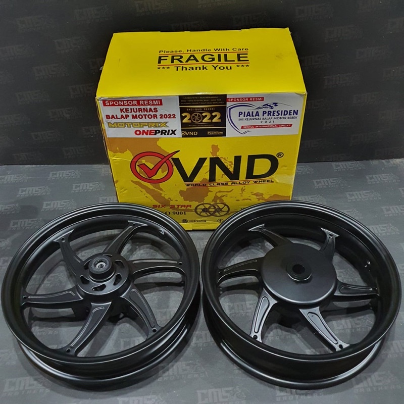 Jual Velg Velek Racing VND Six Star R14 Yamaha Aerox Hitam | Shopee ...