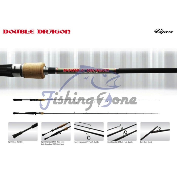 Jual Viper DOUBLE DRAGON Spinning Rod VDD 662 SMH - 8-20LB (198cm ...