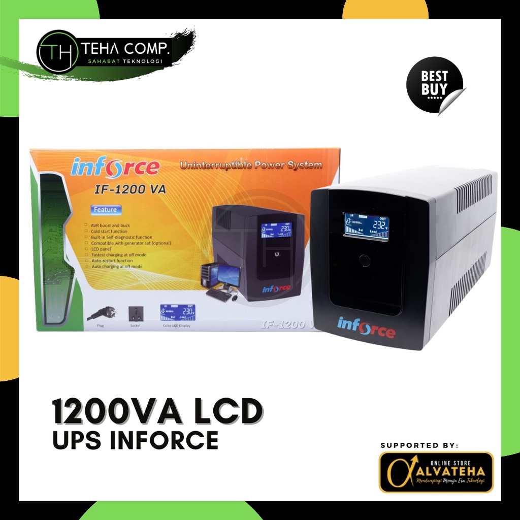 Jual UPS 2000VA Inforce UPS 1200VA 650VA Komputer Monitor CCTV plus AVR ...