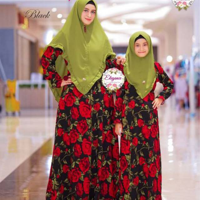 Jual BK ARABELLA SYARI COUPLE adik kaka roses set khimar sedang kakak ...