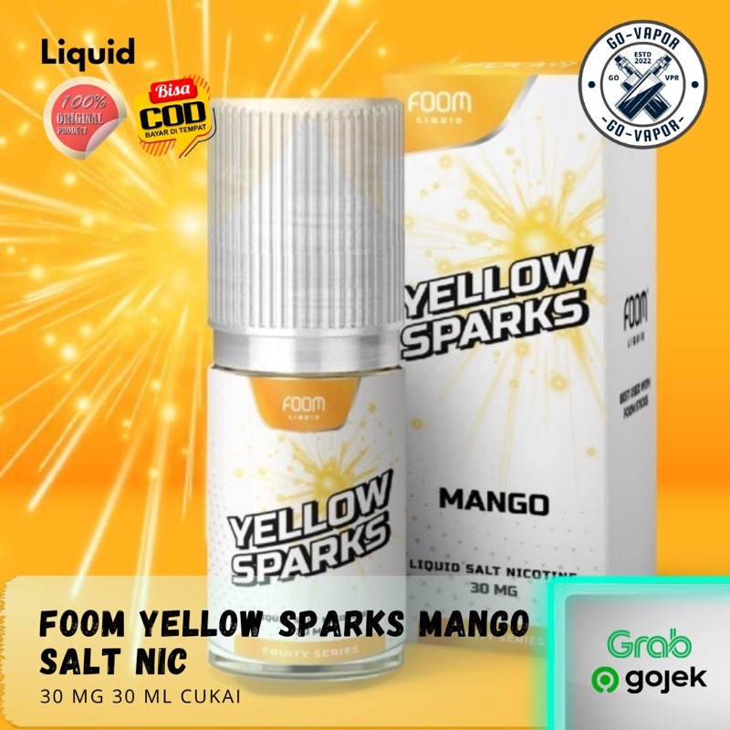 Jual FOOM YELLOW SPARKS MANGO LIQUID VAPE CUKAI 30ML SALTNIC SALT NIC ...