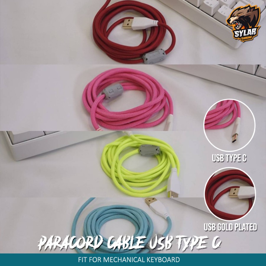 Jual Paracord Cable USB Type-C Detachable for Mechanical Keyboard ...