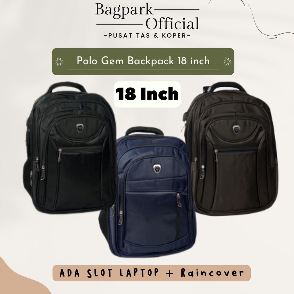 Jual Tas Ransel Polo Gem 18 Inch Backpack Ransel Kerja Polo Original ...