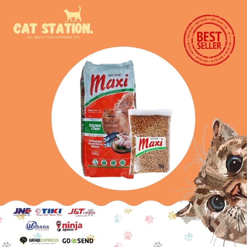Jual Makanan Kucing Maxi cat food 1kg repack 1 kg | Shopee Indonesia