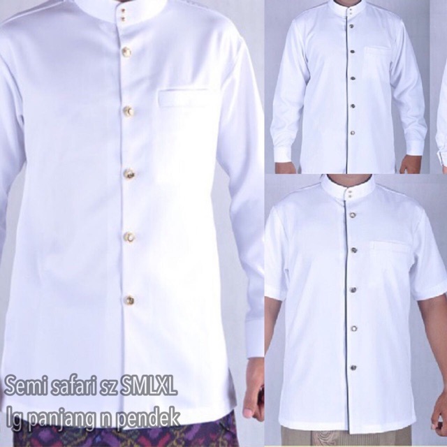 Jual Baju safari putih | Shopee Indonesia