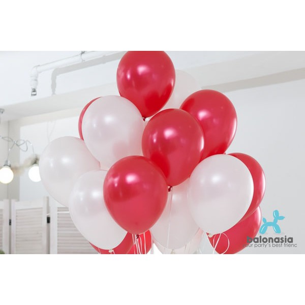 Jual Balon Latex Metalik Mix 30 pcs (putih, merah) | Shopee Indonesia