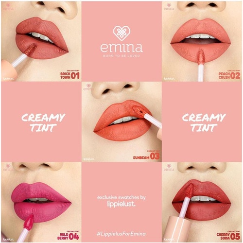 Jual EMINA LIP CREAMY TINT BPOM/ Lip Tint Matte Tahan Hingga 8 Jam ...