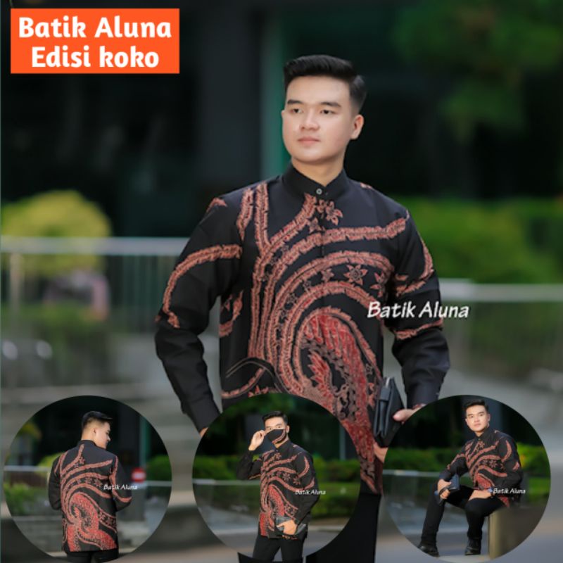 Jual Batik Koko Muslim Pria lengan Panjang Premium Batik Tradisional ...